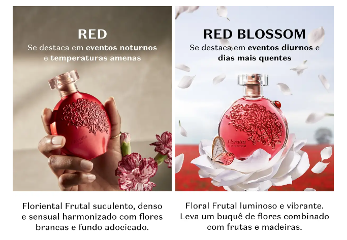 Floratta Red e Floratta Red Blossom: entenda as diferenças | O Boticário